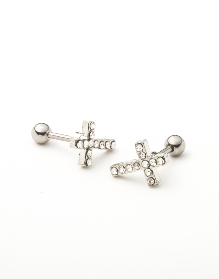Clear Crystal Jewelled Cross Bar – Fabulae